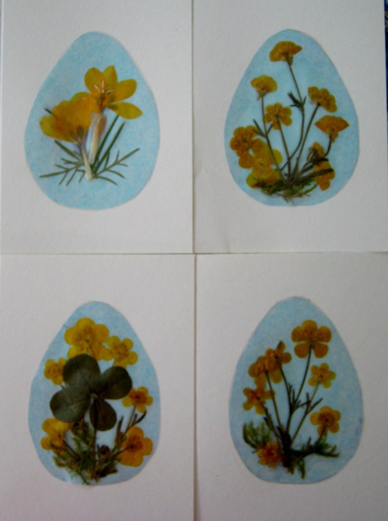 Pressed Flower – Tissue Paper Easter Egg Card – MINDING MY P'S WITH Q